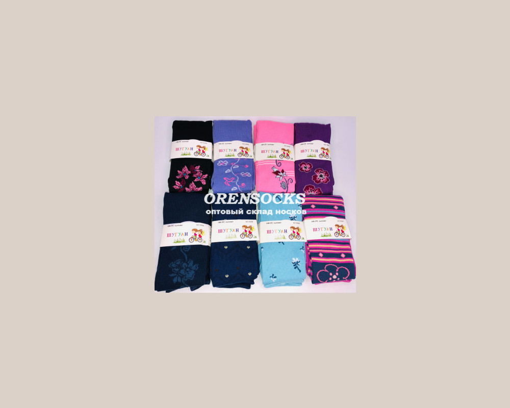 ДЕТСКИЕ КОЛГОТКИ С ПРИНТОМ ХЛОПОК АССОРТИ С ПЯТКОЙ ОТЛИЧНОГО КАЧЕСТВА ШУГУАН C9068,C9088